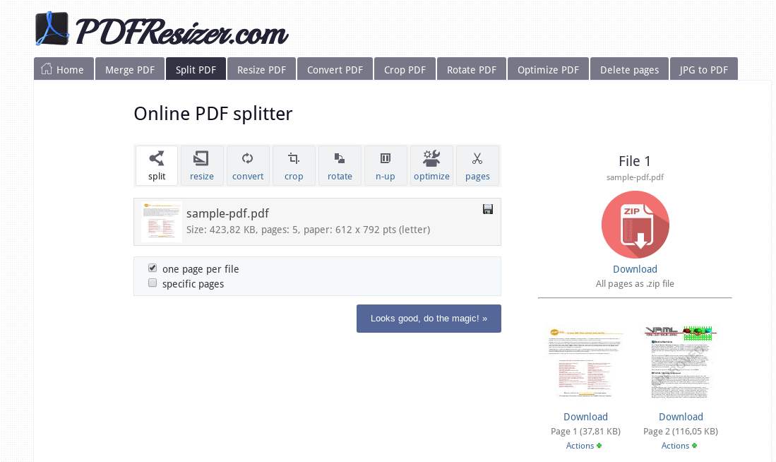 Online PDF Splitter